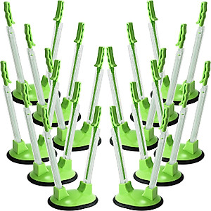 12 Pack Baggy Rack Stand Adjustable Freezer Bag Holder Stand Ziplock Bag Holder for Filling With No Food Spills or Kitchen Mess (Green)