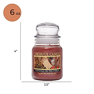 A Cheerful Giver - Evenings On The Porch Scented Glass Jar Candle (6 oz) with Lid & True to Life Fragrance Made in USA