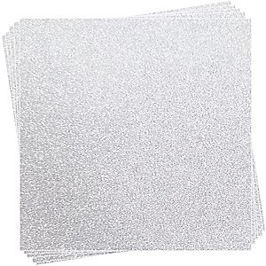12 Pieces Blank 12 x 12 Cardstock Glitter Thick Paper Cards for DIY Birthday, Wedding Party Supplies, Graduation Party, Invitation Cards Making (Silver)