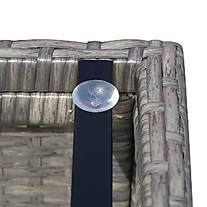 MCombo Patio Bar Set, Wicker Outdoor Table and 2 Stools, 3 Piece Patio Furniture with Storage for Poolside, Backyard, Garden, Porches 6085-1201 (Grey)