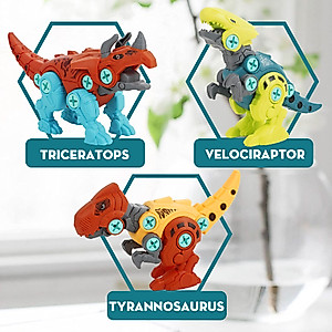 HYCC Take Apart Dinosaur Toys for Kids - Building Dino Play Kit with Screwdrivers DIY Construction Engineering Set STEM Learning Gifts for Boys Girls (New Dinosaur Toys Model One)