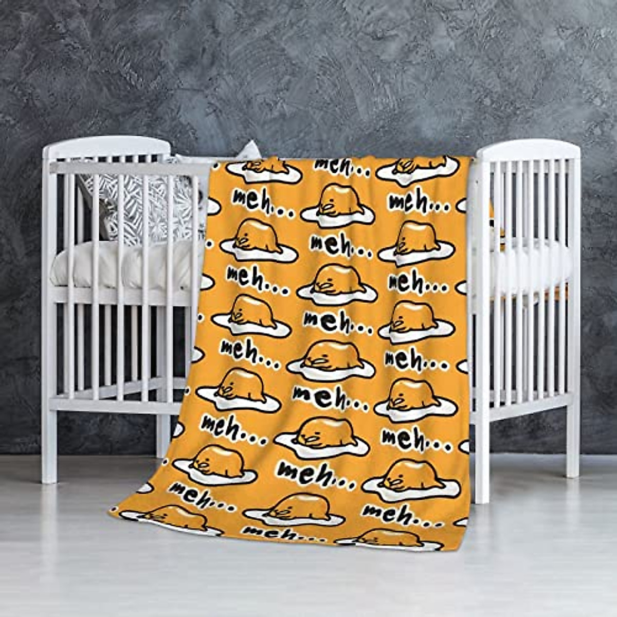 Gudetama Cute Fleece Blanket - All Season 300GSM Lightweight Plush Fuzzy Cozy Soft Flannel Throw Blanket for Bed Sofa Couch Travel Camping 30x50 inches