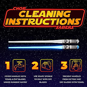 LIGHTSABER CHOPSTICKS LIGHT UP STAR WARS LED Glowing Light Saber Chop Sticks REUSABLE Sushi Lightup Sabers Red and Blue 2 Pairs