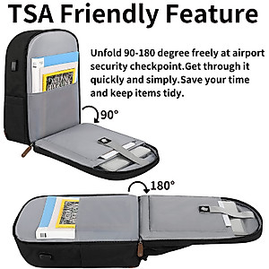 SINVICKO 15.6 Inch Laptop Backpack for Women Men Work Laptop Bag Large Capacity with USB Port,Waterproof Purse Backpacks Teacher Nurse TSA Travel Bags Casual Daypacks for School,College,Business,Black