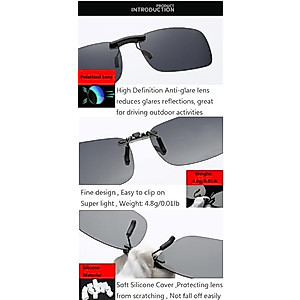 Flydo Polarized Clip Sunglasses for Prescription Eyeglasses-Clip on Sunglasses
