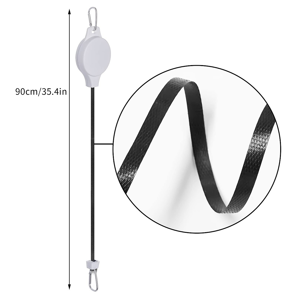 6 Pcs Plant Pulley Retractable Hanger, Easy Reach Plant Pulley Adjustable Height Wheel for Hanging Plants Heavy Duty Plant Hanger for Garden Baskets Pots &amp; Birds Feeder - White