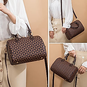 Lacel Urwebin Top Handle Bags for Women Fahsionable Designer Crossbody Purse Large Cute Satchel Handbag (brown)