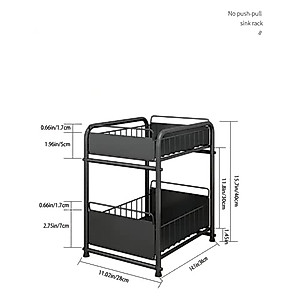 Pull-out Cabinet Organizer Under Sink Cabinet Organizer， with Sliding Storage Drawer, Large Size, Iron material