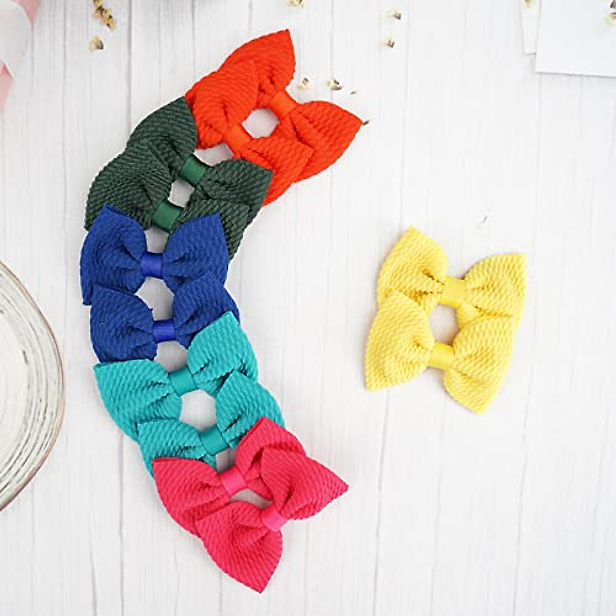 JOYOYO 60Pcs Baby Girls Kids Toddlers 2.75 Inch Twill Waffle Fabric Hair Bows Alligator Clips for Pigtails Hair Accessories and Bangs