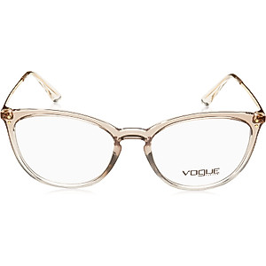 Vogue Eyewear Women's VO5276 Cat Eye Prescription Eyeglass Frames, Grad Brown/Crystal/Demo Lens, 53 mm
