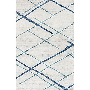 nuLOOM 8x10 Thigpen Contemporary Area Rug, Dark Orange, Abstract Lines, Non-Slip Backing, Stain Resistant, For Bedroom, Dining Room, Living Room, Hallway, Office, Kitchen, Entryway