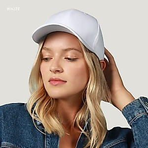 2-Pack Classic Structured Baseball Cap Adjustable Snapback Multipack Ball Caps for Custom Embroidery Running Workouts Outdoor (Hot Pink)