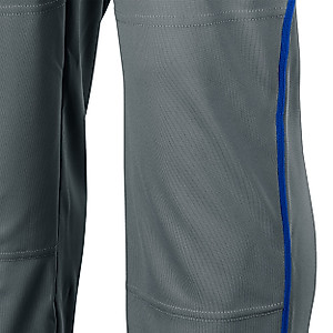 Champro Men's Standard Triple Crown Open Bottom Adult Baseball Pants, Graphite, Royal Pipe, Small