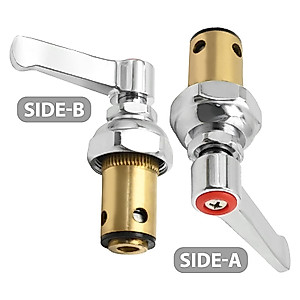 Anxingo 002714-40 Handle Stem Assembly, Replacement for T&S Faucets, Red Hot Side Spindle Assembly Valve Replacement Part