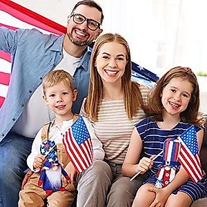 ZTML 4th of July Patriotic Gnome Set, 2 Handmade USA Swedish Tomte Plush - Table Ornaments for Memorial & Independence Day