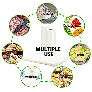 Vacuum Sealer Bags 8"x50' Rolls for Food Saver, Seal a Meal, Sous Vide, Meal Prep, Food Preservation, Vac Storage, BPA Free and Heavy Duty, Commercial Grade Food Sealer Bags