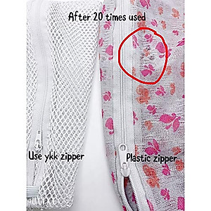 GoldenBestStore Set of 2 Premium Special Mesh Laundry Bag Perfect Size for Face-Cloth Mask ,Baby's cloths, socks, Lingerie,Underwear, With Ykk zipper ,Washer Dryer friendly ,Made In USA