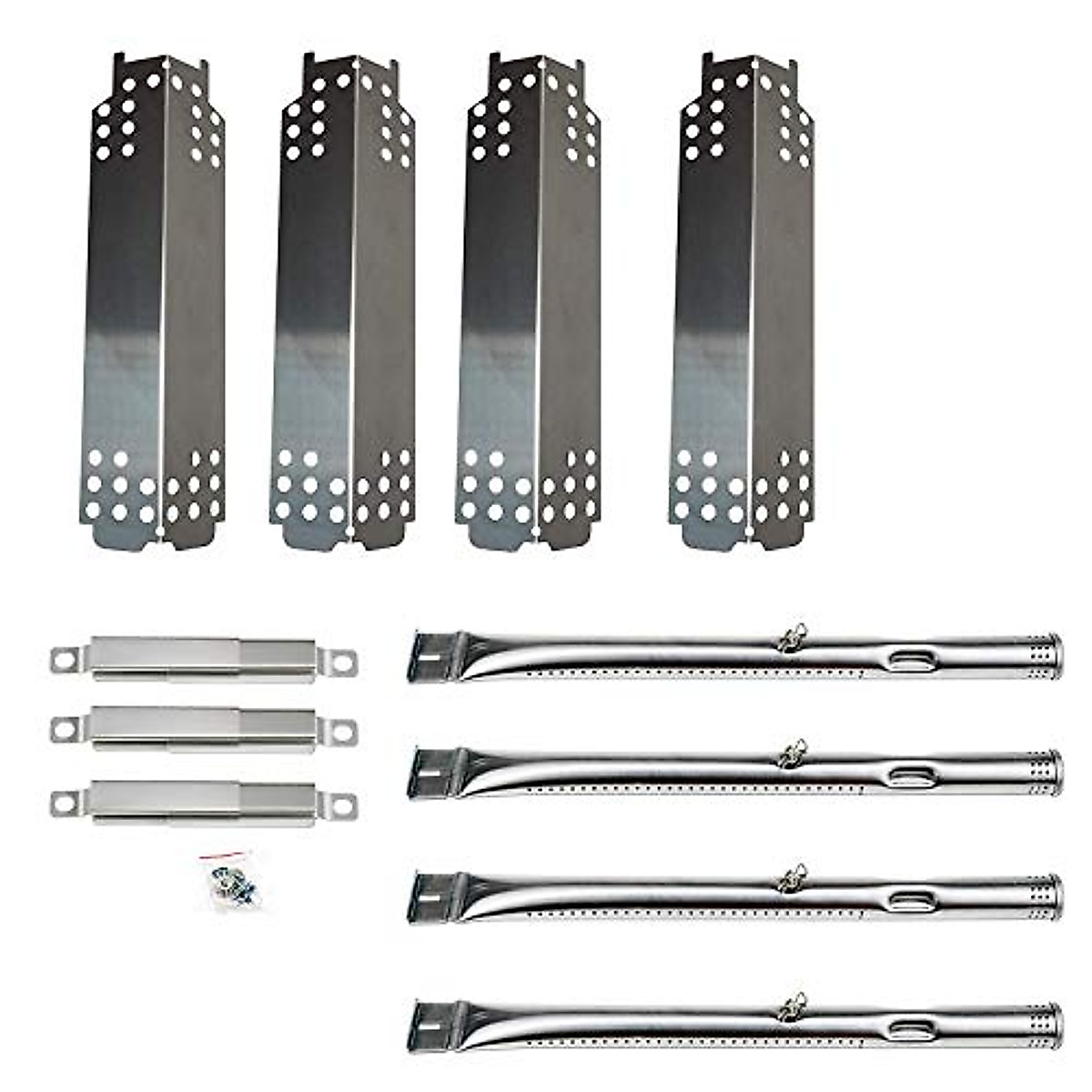Votenli SPC00A (4-Pack) S1484A (4-Pack) 15" Heat Plates and Burner and Crossover Tubes for Charbroil 463436215, 463436214, 463436213, 466334613, 466342014, 466436213, 466436513, 467300115 Grill