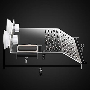 Sunxenze Large Size Acrylic Turtle Basking Platform, Fish Tank Aquarium Platform, Tortoise Resting Terrace with 3PCS Suction Cups