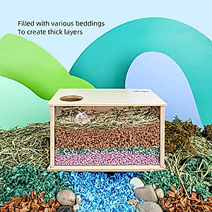 Niteangel Visible Hamster Digging Box for Syrian Dwarf Roborovski Campbell Hamsters Gerbils Mice Lemmings Degus or Other Small-Sized Pets