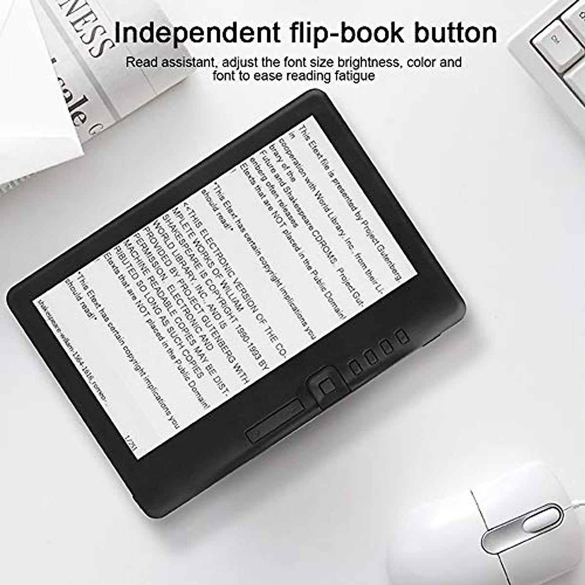eBook Reader, Portable Digital Book Reader 7 inch TFT LCD Screen, Supports TF Card, 250 cd/m2 (Typical) Brightness, 20H Working Time, Gifts for Student Children(8G)