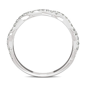 Charles & Colvard 14K White Gold Moissanite Twisted Wedding Band-size 7 0.32cttw DEW by Charles & Colvard
