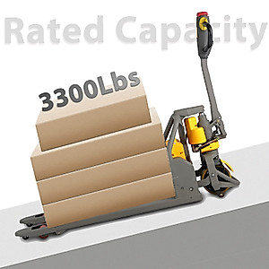 Xilin Electric Powered Pallet Jack 3300lbs Capacity Lithium Battery Walkie Pallet Truck 45"x21" Fork Size with Extra Lithium Battery