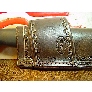 Custom Cross Draw Sheath for a Bk 2 and the BK 1O Knife Hand Tooled Dyed Dark Brown