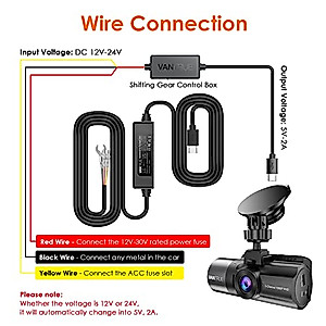 Bundle: Vantrue E3 3 Channel WiFi Dash Cam with GPS Speed+Type C Hardwire kit