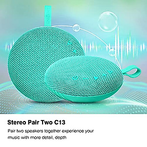 INSMY Waterproof Bluetooth Speakers, IP67 Floatable, Portable Wireless Small Shower Speaker, Punchy Bass Loud Sound, Stereo Pairing, 24H Playtime, Hands-Free Clear Call for Beach Kayak Canoe (Mint)
