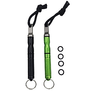 2-Pack Compact Fire Starter Sticks Scraper Striker Waterproof Fire Steel Strikes Survival Ferro Rod Flint Fire Steel Spark Magnesium Rod for EDC, Emergency Survival Kits,Camping,Hiking(Green+Orange)