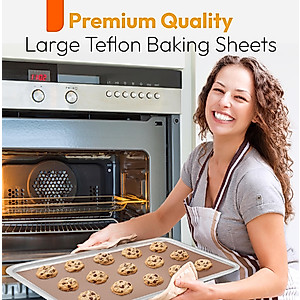 Teflon Sheets for Heat Press and Baking - Reusable PTFE Oven Liners, Premium Teflon Sheet for Baking - Heat Resistant Teflon Sheet - Food Safe, BPA & PFOA Free - Large 16" x 20” (3-Pack)