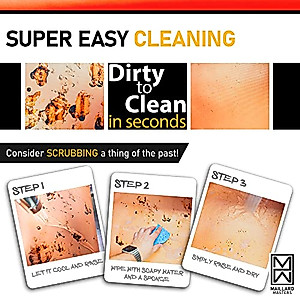 Non-Stick Copper Grill Mat Set & Baking Sheets - Pack of 5 Reusable BBQ Mats for Gas, Electric & Outdoor Grill - Multipurpose Easy To Clean Charcoal Grill Accessories (15.7 x 13 Inch)