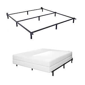 Nightell 7 Inch Metal Platform California King Bed Frame,Bed Base for Box Spring,Non-Slip,Easy Assembly,Heavy Duty Cal King Bed Frame Black