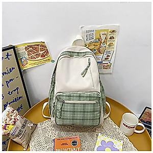 OZAOZ Cute Aesthetic Backpack Kawaii Backpack Sage Green Backpack for Girls Teens Preppy School Supplies Aesthetic Daypack (Green)