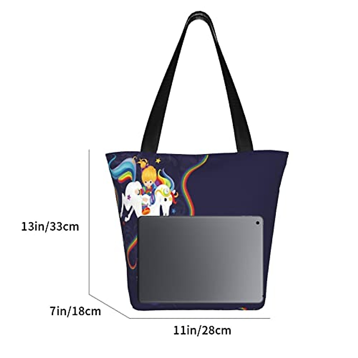 Rainbow Brite and Starlite Memories Women's Shoulder Handbag Casual Tote Bag Storage Handle Bag
