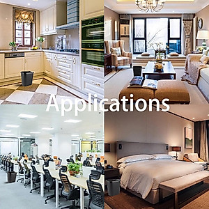 Halyuhn Black Small Trash Can 4Pack, 2Gallon/8 L Plastic Office Trash Can Garbage Can Under Desk, Trash Cans for Bedroom, Office and Kitchen, Bathroom Trash Can Fits Narrow Space, Plastic Trash Can