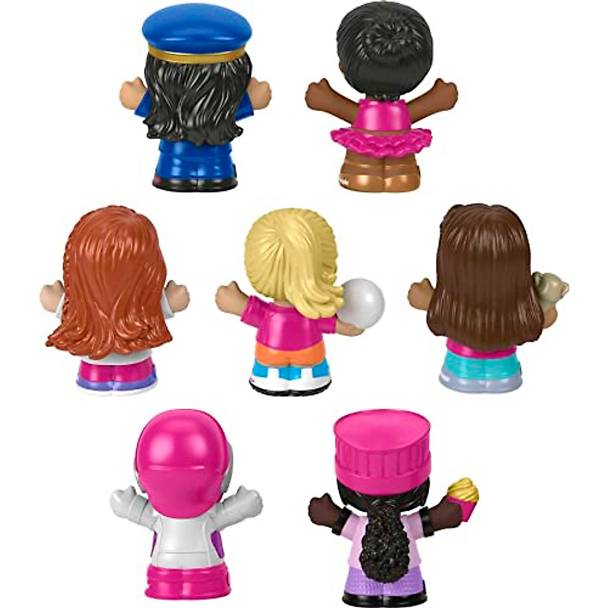 Fisher-Price Little People Barbie Toddler Toys, You Can Be Anything Figure Pack, 7 Characters for Pretend Play Ages 18+ Months