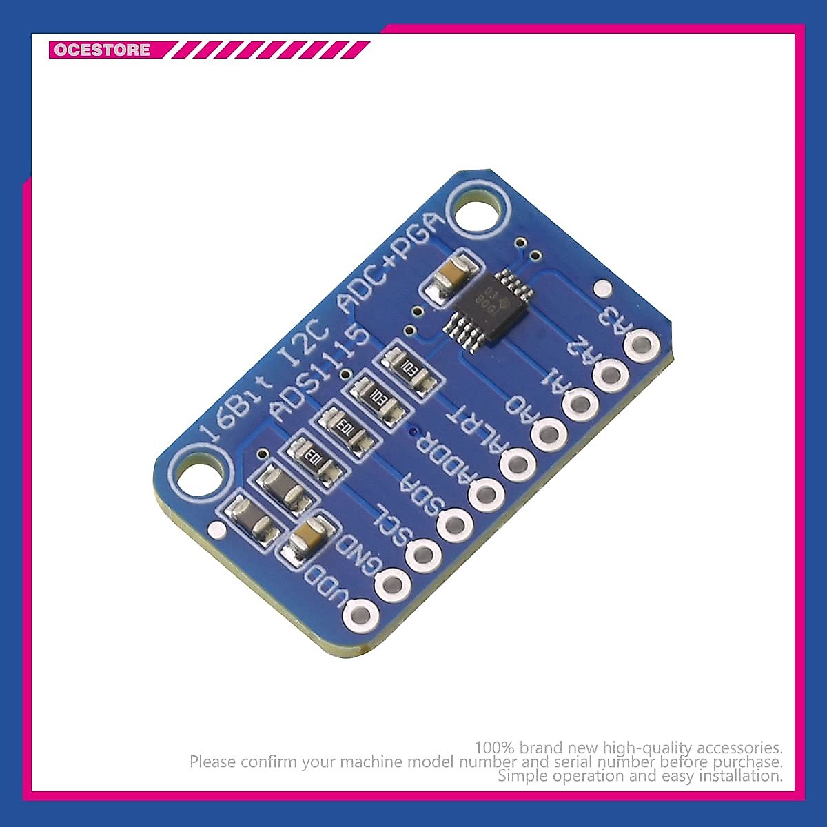 OCESTORE 2pcs ADS1115 Development Board Module 16 Bits 4 Channel Bits ADC PGA Converter with Programmable Gain Amplifier ADS1115 Development Board Module
