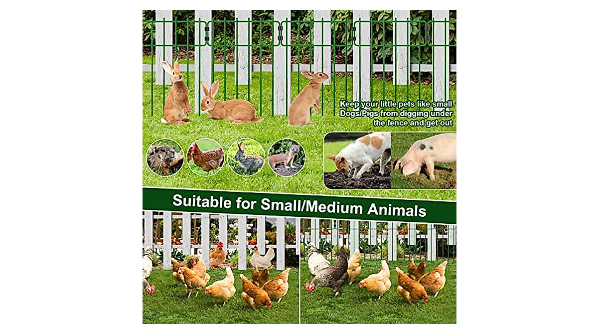 20 Pack Animal Barrier Fence - Rustproof Garden and Pet Fence