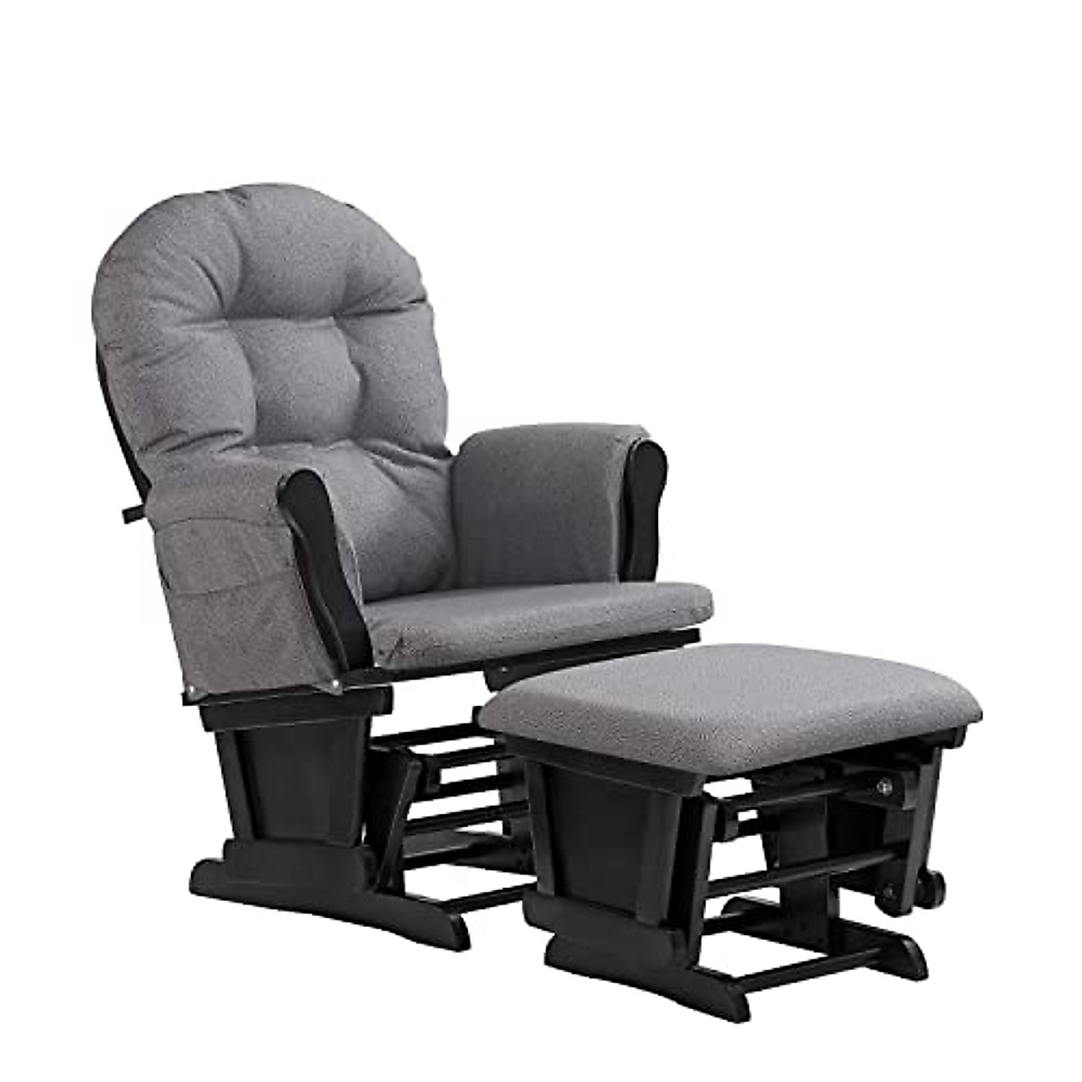 REJOICE HOME Devon Glider with Ottoman, Black/Grey Swirl