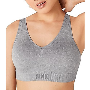 Victoria's Secret Pink Active Seamless Air Sports Bra, Medium Impact, Grey (S)