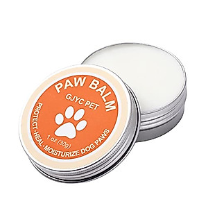 GJYC PET 1 oz (30g) Natural Dog Paw Balm,Paw Pad Snout Soother Moisturizer, Repairs Cracks, Organic Lickable Pets Nose Elbow Cream Wax Butter Feet Heat Protection Balm for Dogs Cats Puppy