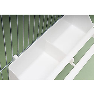 2X Small Bird Feeder Double Dish Pet Bird Water Feeder Cup with Standing Frame Plastic Seed Food Feeder for Parrotlet Sugar Glider Finches Cockatiels Parakeets Cage Feeder