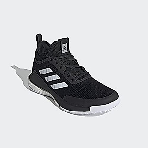 adidas Women's Crazyflight Mid Volleyball Shoe, Black/White/Black, 9.5