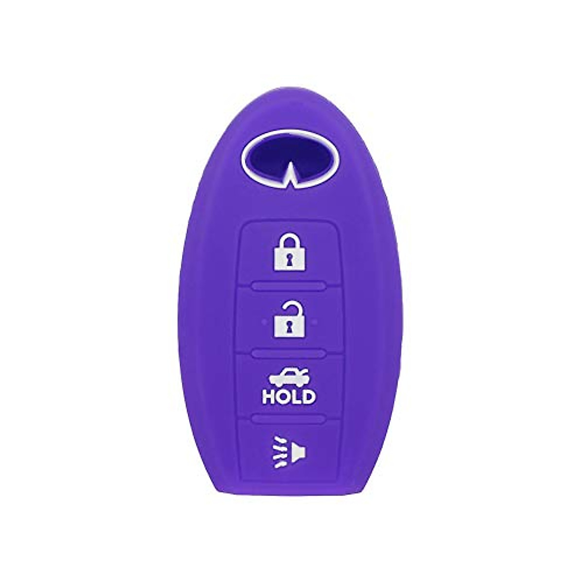 SEGADEN Silicone Cover Protector Case Holder Skin Jacket Compatible with INFINITI 4 Button Smart Remote Key Fob CV4508 Deep Purple