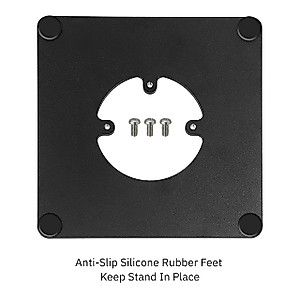 ENS Tailwind Ingenico Lane/3000/7000/8000 3" Latch and Lock Compact Pole Mount Terminal Stand with Square Freestanding Mobility Base Plate, Black