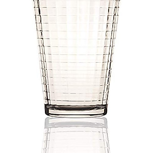 Circleware Matrix Juice Drinking Glasses, 4 piece Set, Heavy Base Tumbler Beverage Ice Tea Cups, Home & Kitchen Entertainment Glassware for Water, Milk, Beer, Whiskey Bar Decor, 7 oz, Clear