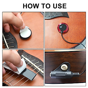 SAPHUE 2Pcs Contact Microphone Piezo Pickup for guitar Mandolin Ukulele Violin Banjo
