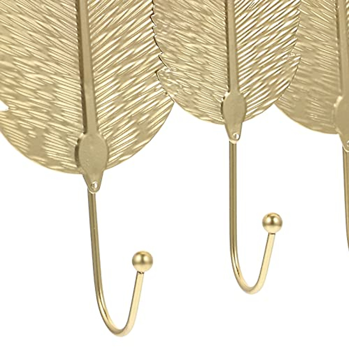 Alipis Leaves Iron Hooks Wall Hanging Hook Decorative Wall Hooks Key Holder Gold Single Prong Coat Hanger for Clothes Hat Jacket Towel